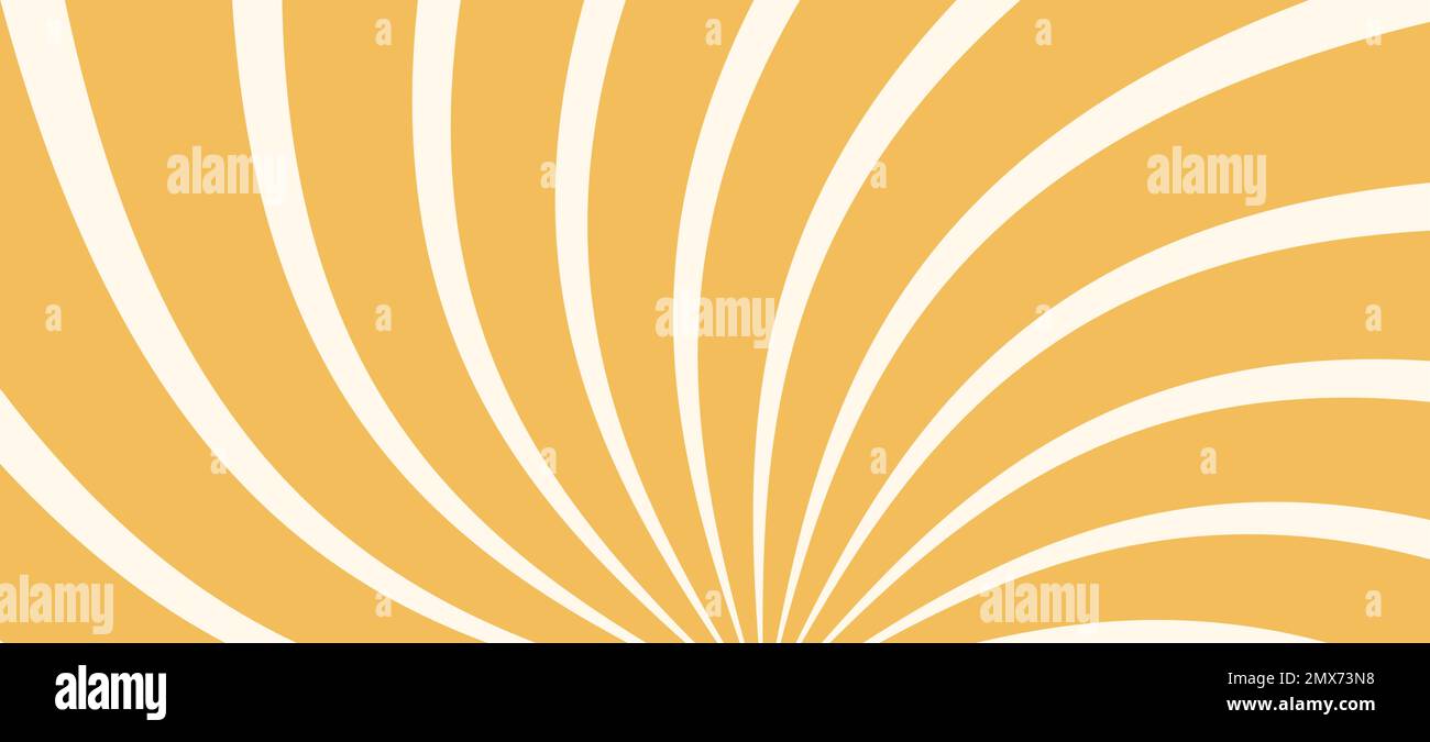 Sun Rays Retro Style Background Yellow Sunburst Light Pattern Vector