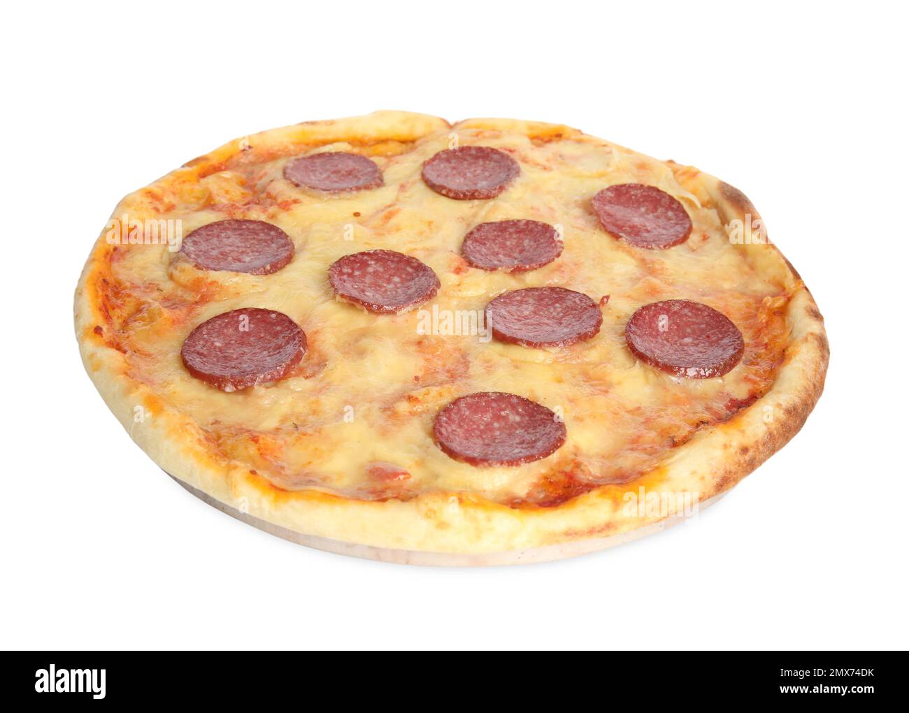 Tasty fresh pepperoni pizza isolated on white Stock Photo - Alamy