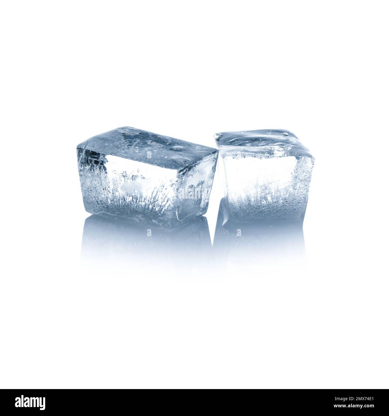Crystal clear ice cubes isolated on white Stock Photo - Alamy