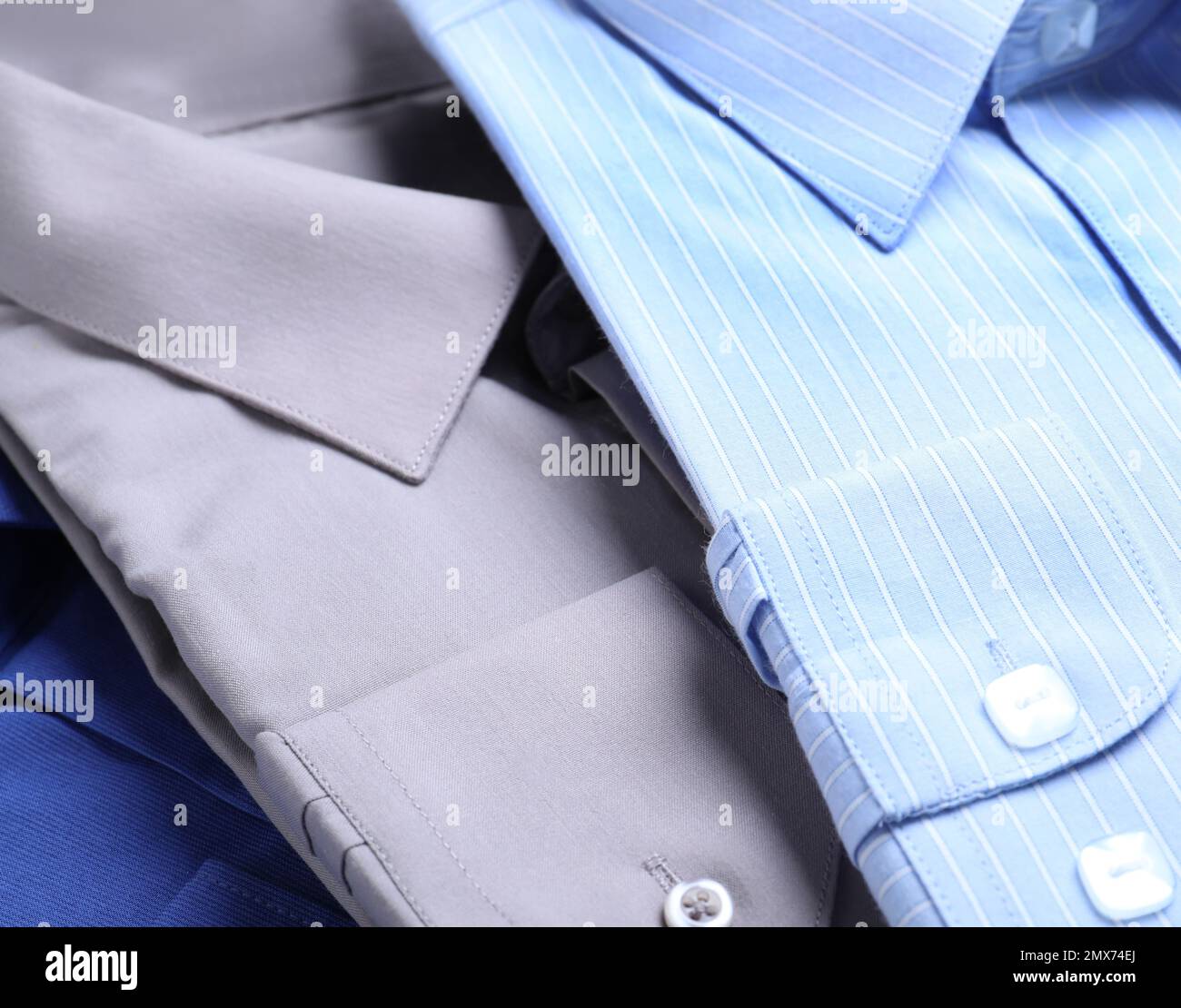 Closeup formal blue shirt texture hi-res stock photography and images ...