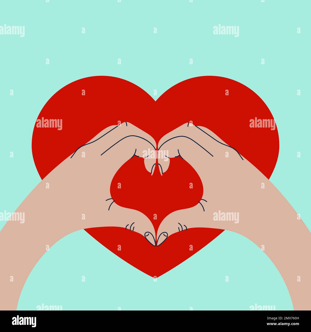 Two hands gesture making heart symbol. Concept of love, cooperation ...