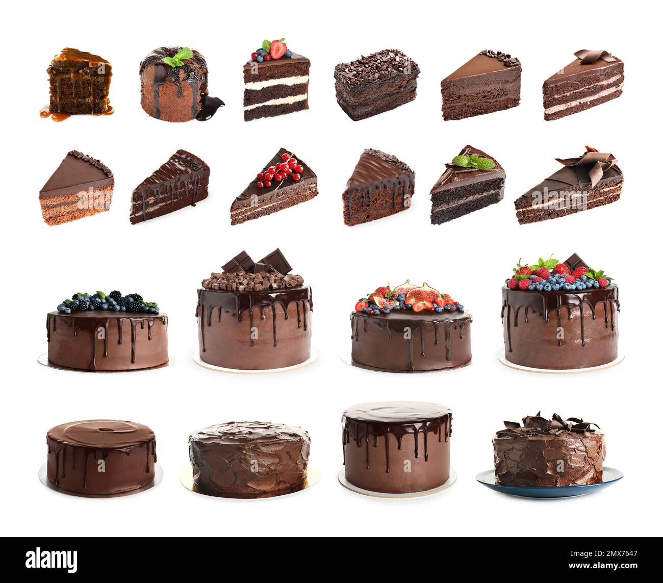Pieces different delicious cakes Cut Out Stock Images & Pictures - Alamy