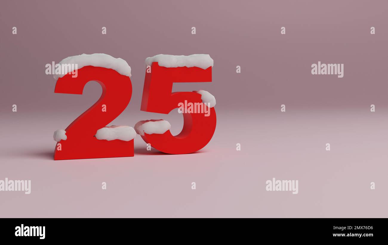 Christmas festive 3d render concept design, 25 December 3d illustration ...