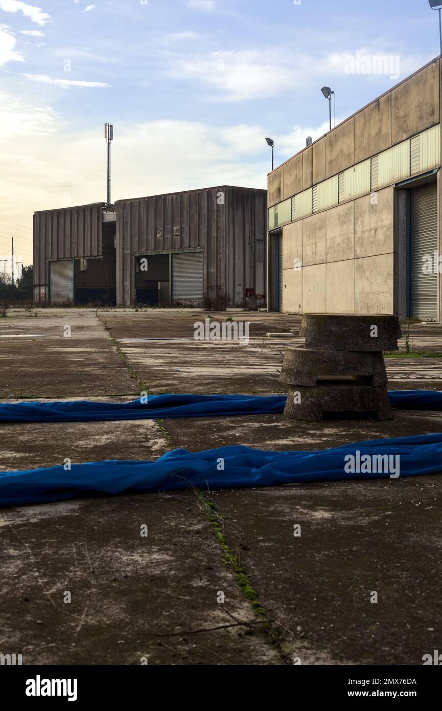 Abandoned industrial compound closed by a gate in the italian ...