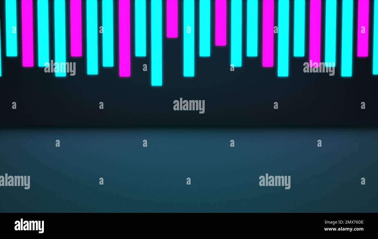 3d render abstract background concept, neon strips on wall, 3d ...