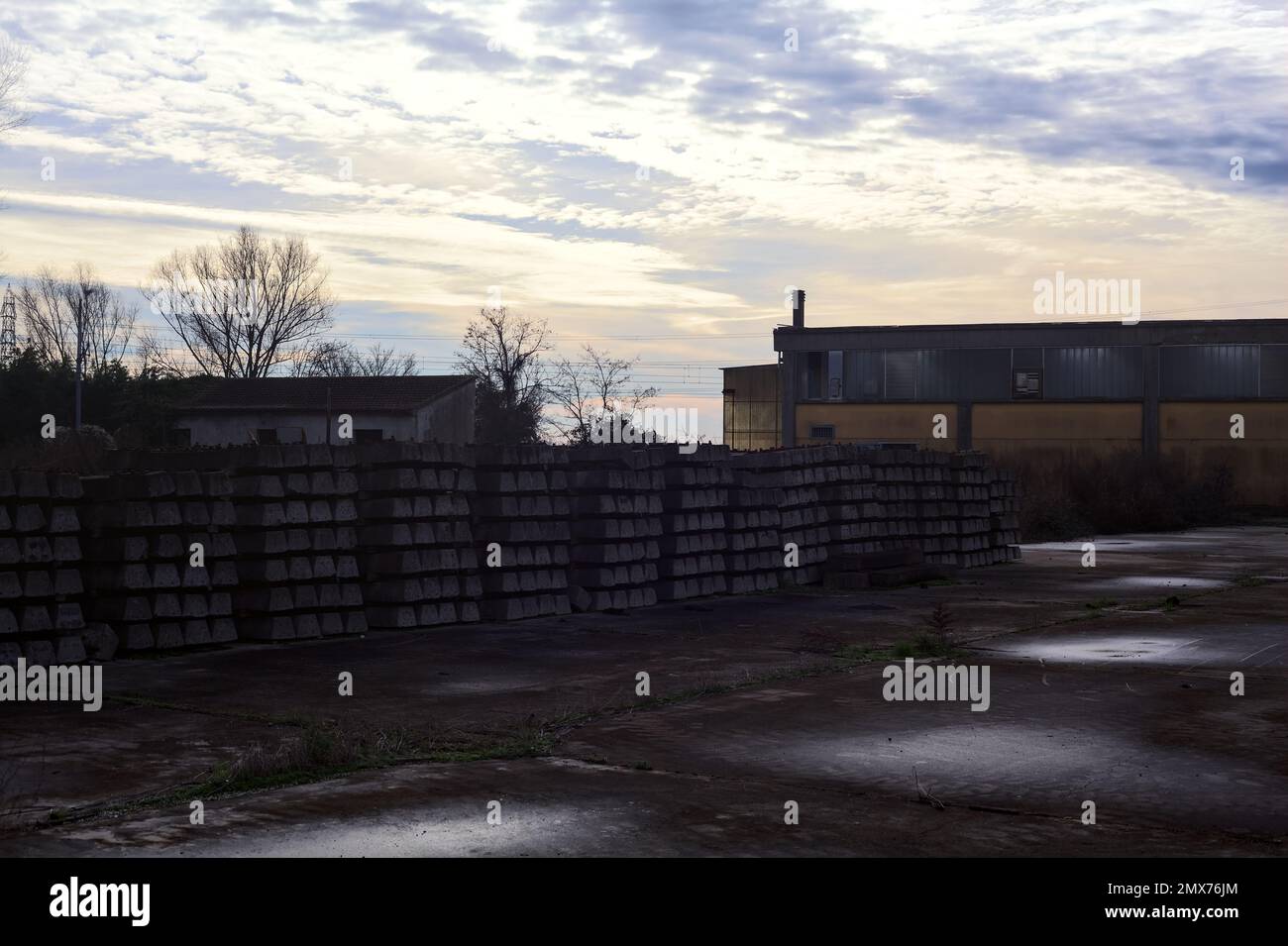 Abandoned industrial compound closed by a gate in the italian ...