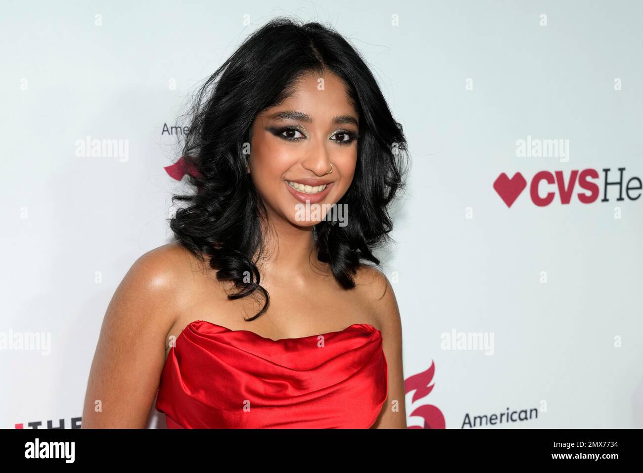 Maitreyi Ramakrishnan wearing Cavanagh Baker attends the American Heart ...