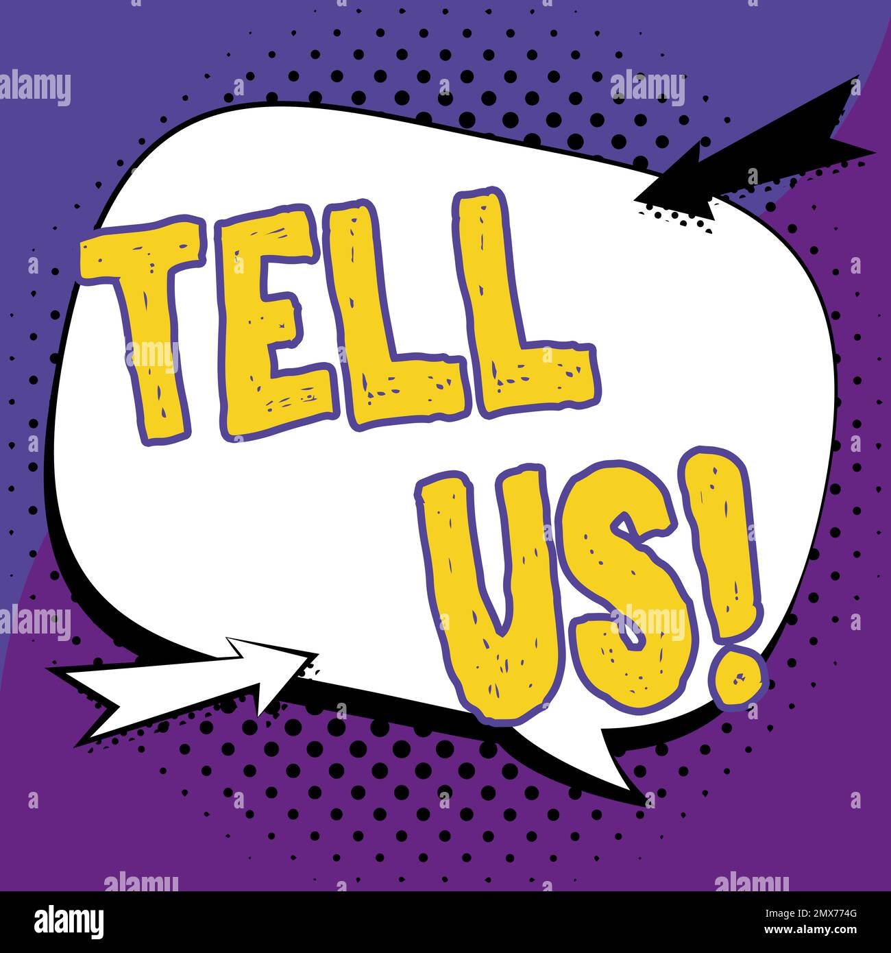 Text caption presenting Tell Us. Business overview communicate ...