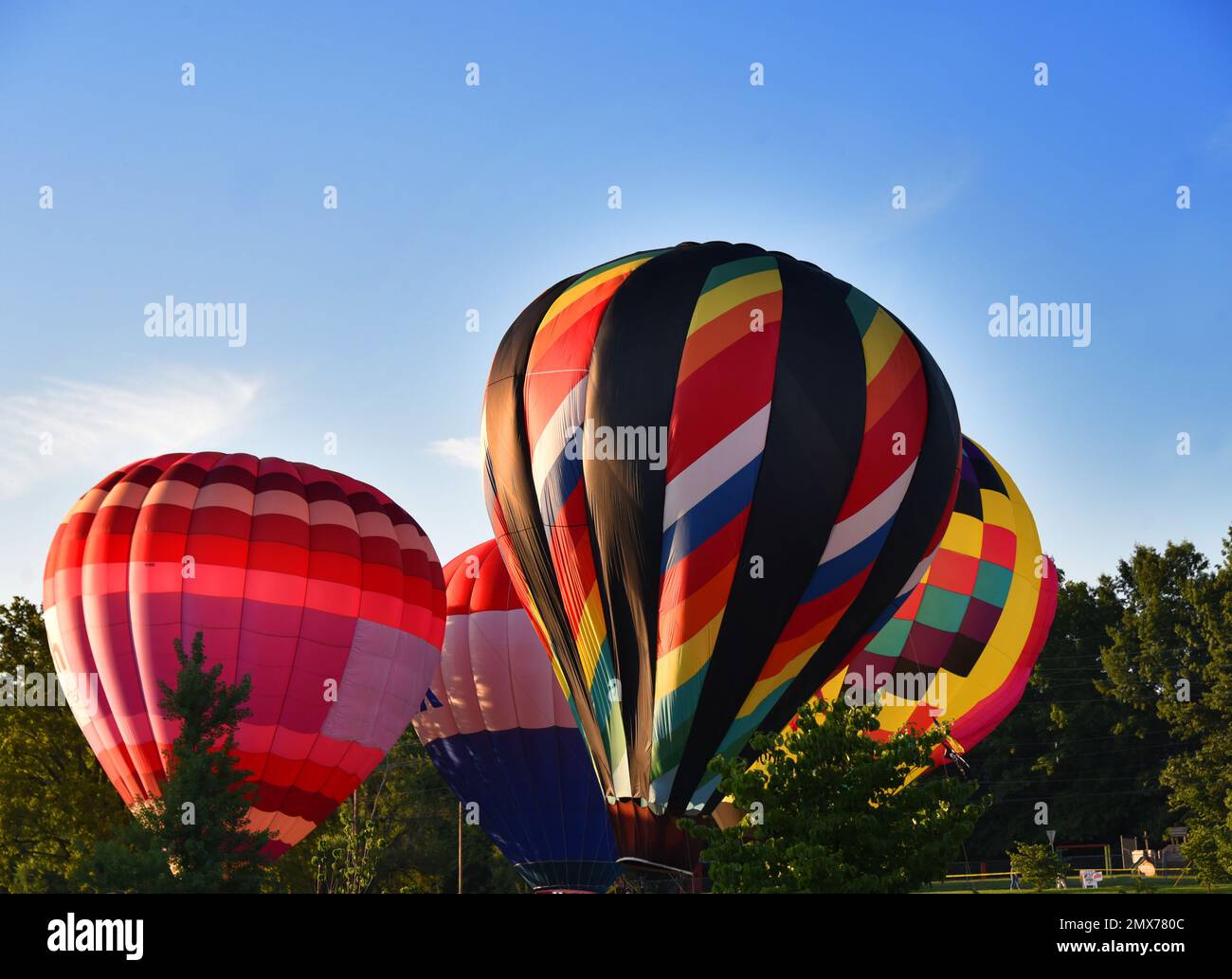 Four Hot Air Balloons are inflated and ready for flight at the ...