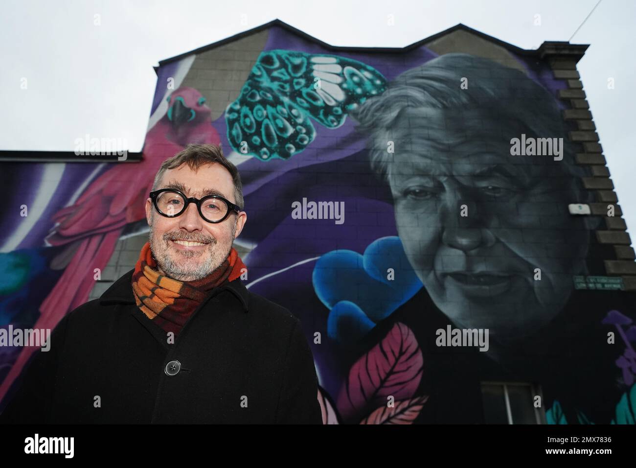 Sinn Fein's Eoin O Broin in front of a mural, on Longwood Avenue in ...