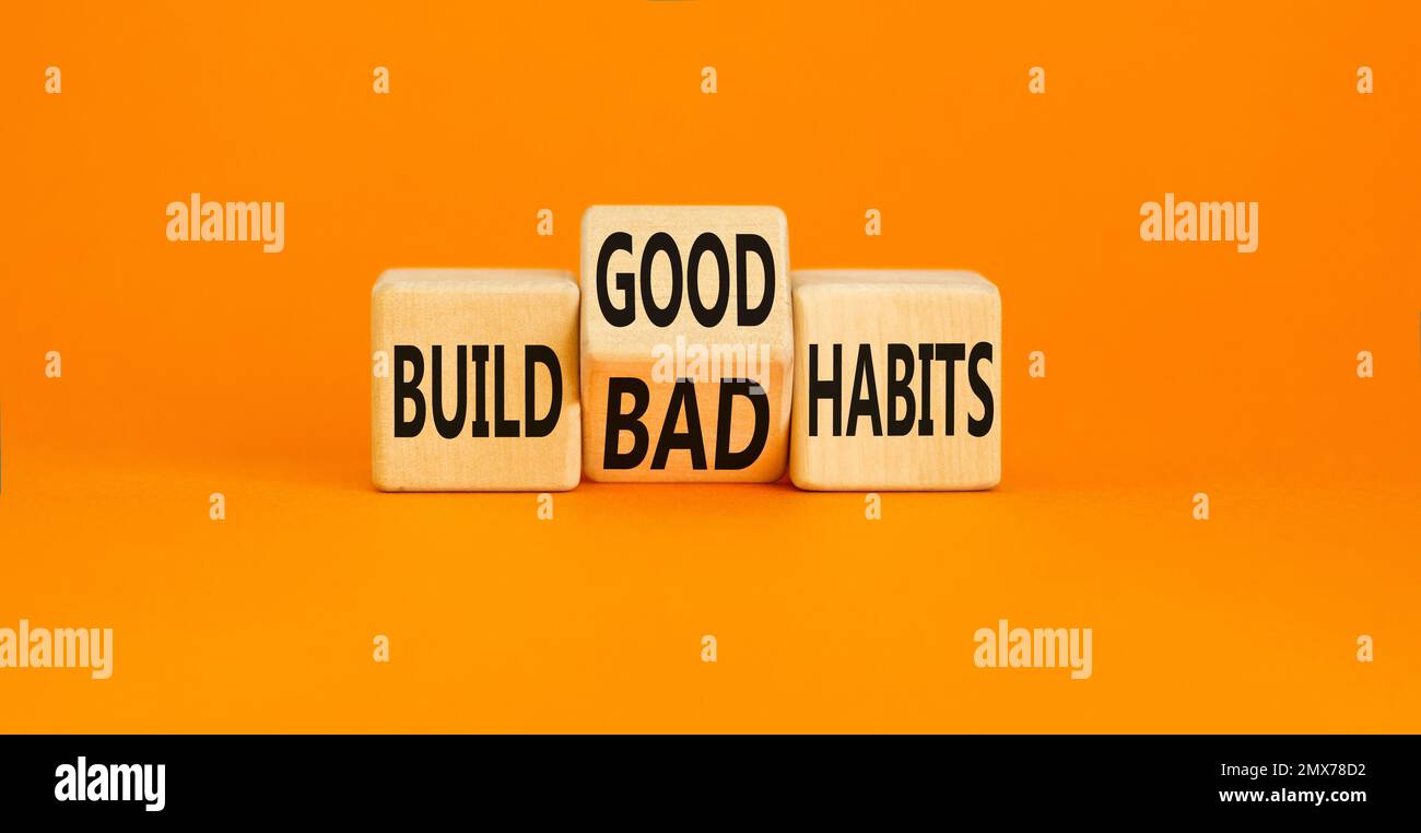 Build good or bad habits symbol. Concept word Build good or bad habits ...