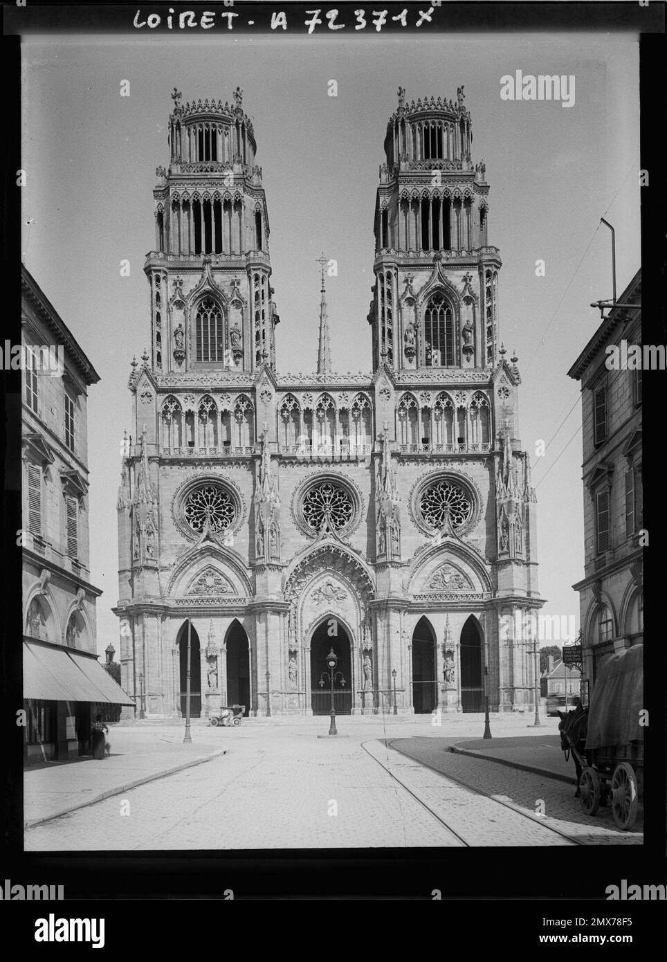 Orleans, France The facade of the Sainte-Croix Cathedral View from rue ...