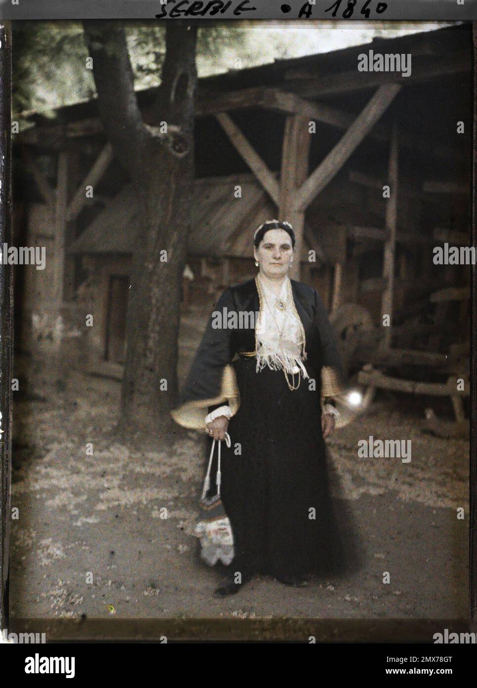 Belgrade, Serbia woman in Serbian city costume: the Lebada (of Greek origin) and the Fez , 1913 ...