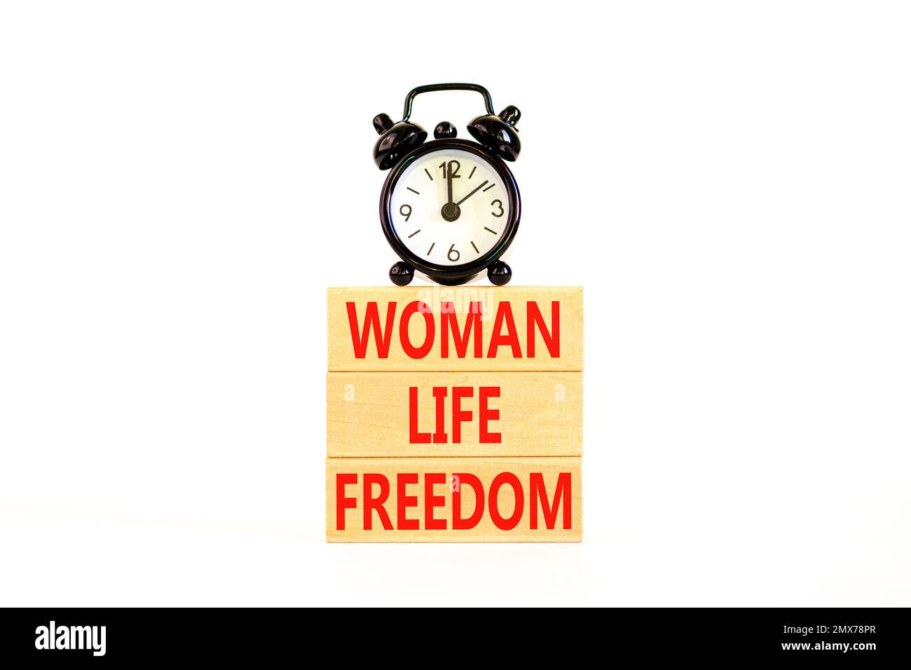 Woman life freedom symbol. Concept words Woman Life Freedom on wooden ...
