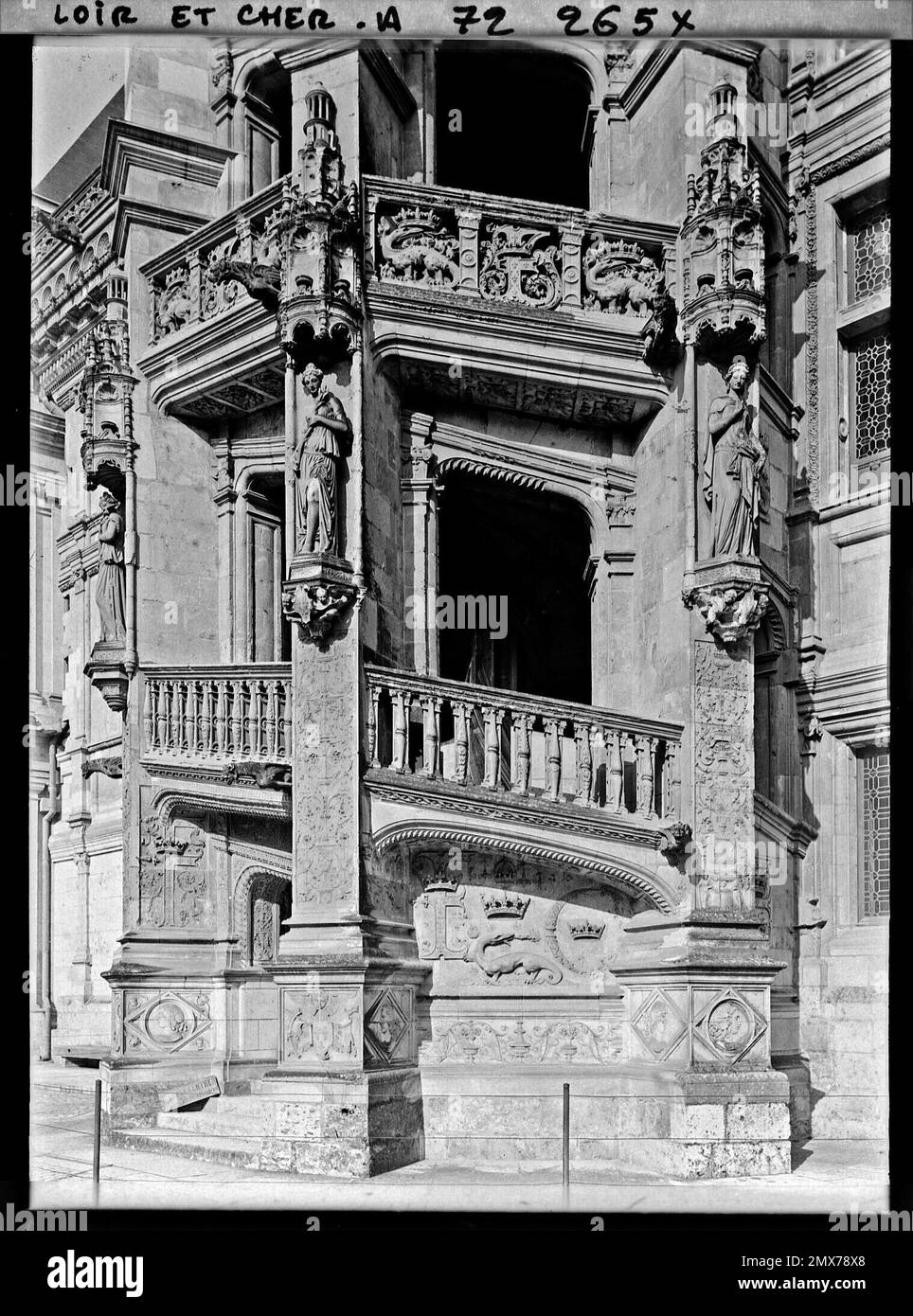 Blois, France the staircase of the castle , 1909 - Center of France ...
