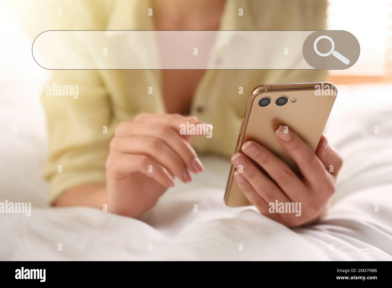 Woman using browser on hi-res stock photography and images - Alamy