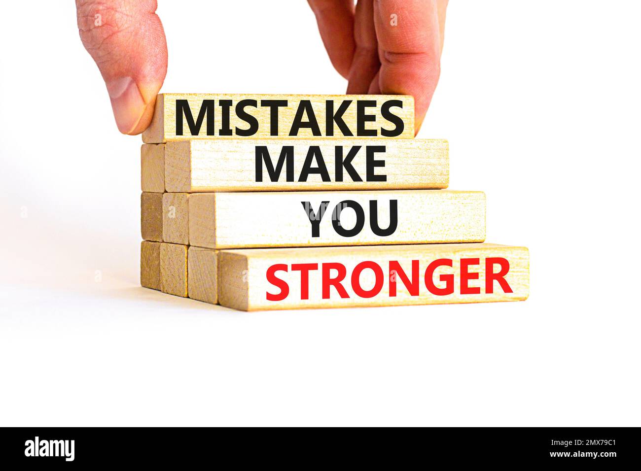 Mistake make stronger symbol. Concept words Mistakes make you stronger ...