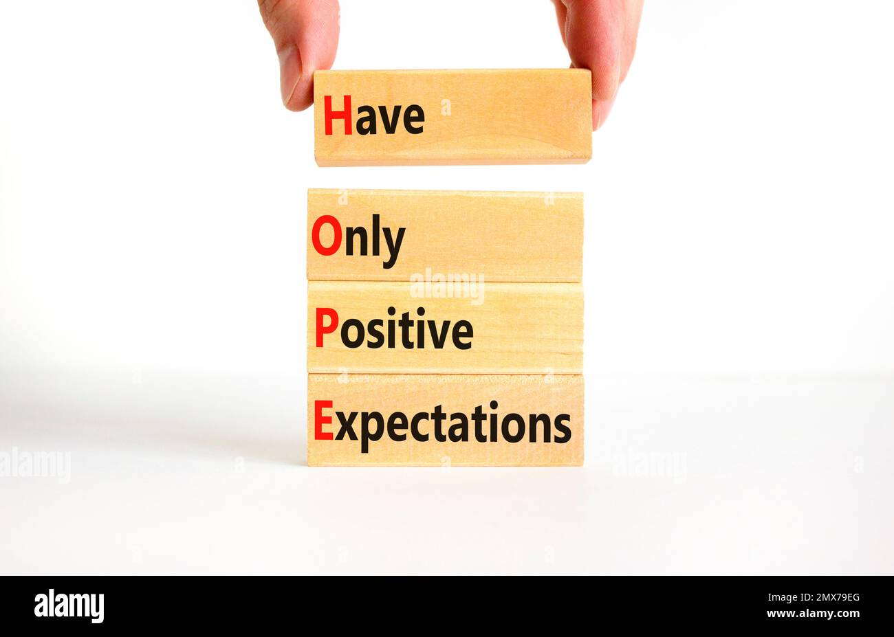 HOPE have only positive expectations symbol. Concept words HOPE have ...