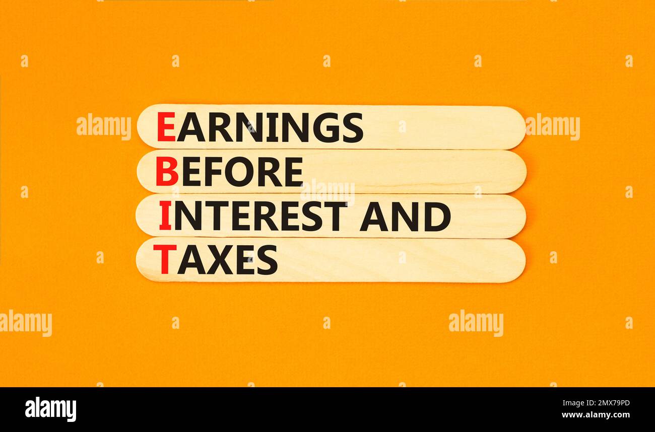 EBIT symbol. Concept words EBIT earnings before interest and taxes on ...