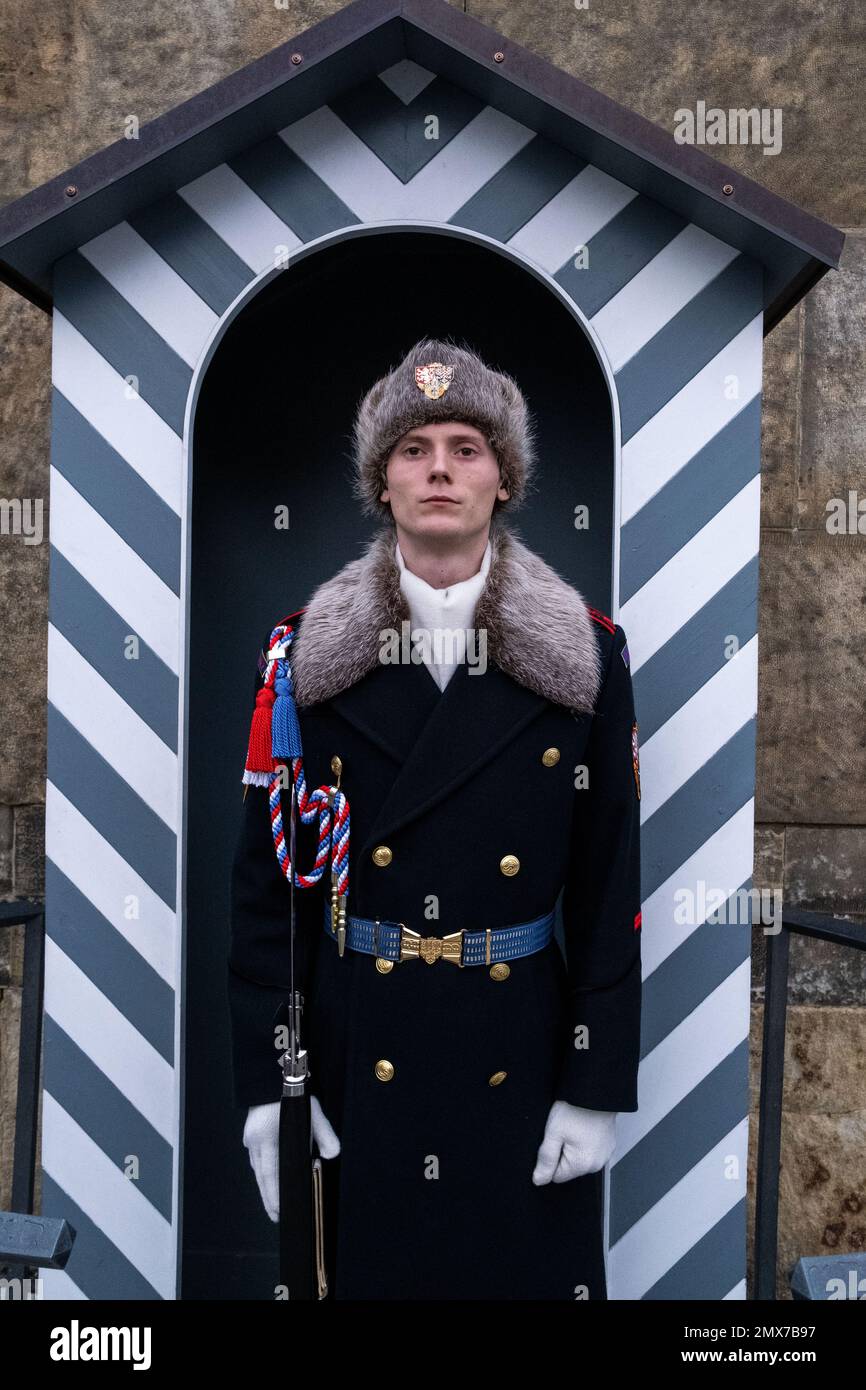 Portrait of a Czech soldier in Prague, capital of the Czech Republic ...