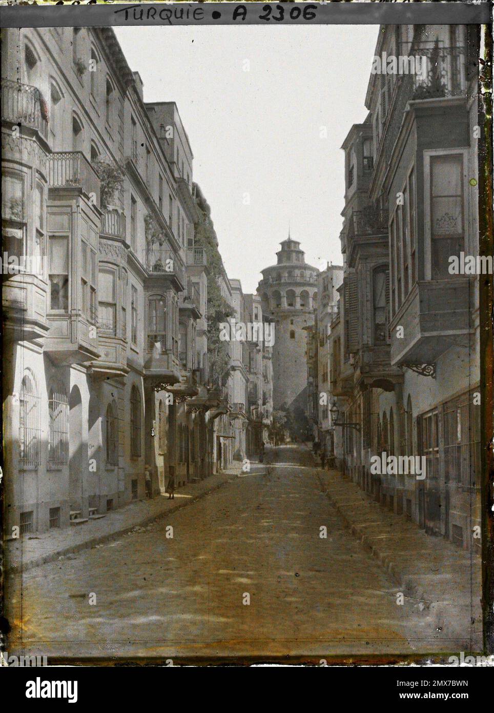 Constantinople (current Istanbul), Turkey rising to the Galata tower ...