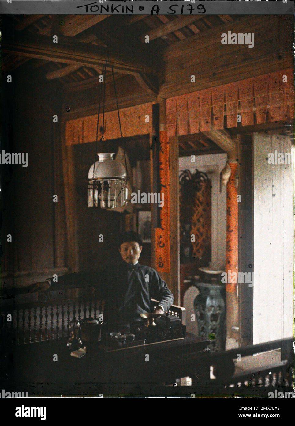 Tonkin, Indochina a village mayor inside his home , Léon Busy in ...