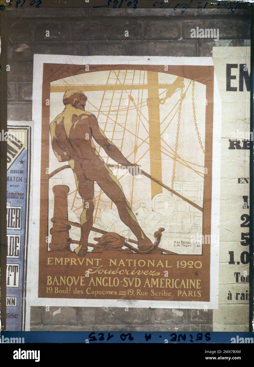 Paris, France displays the national loan of 1920, American Anglo-South ...
