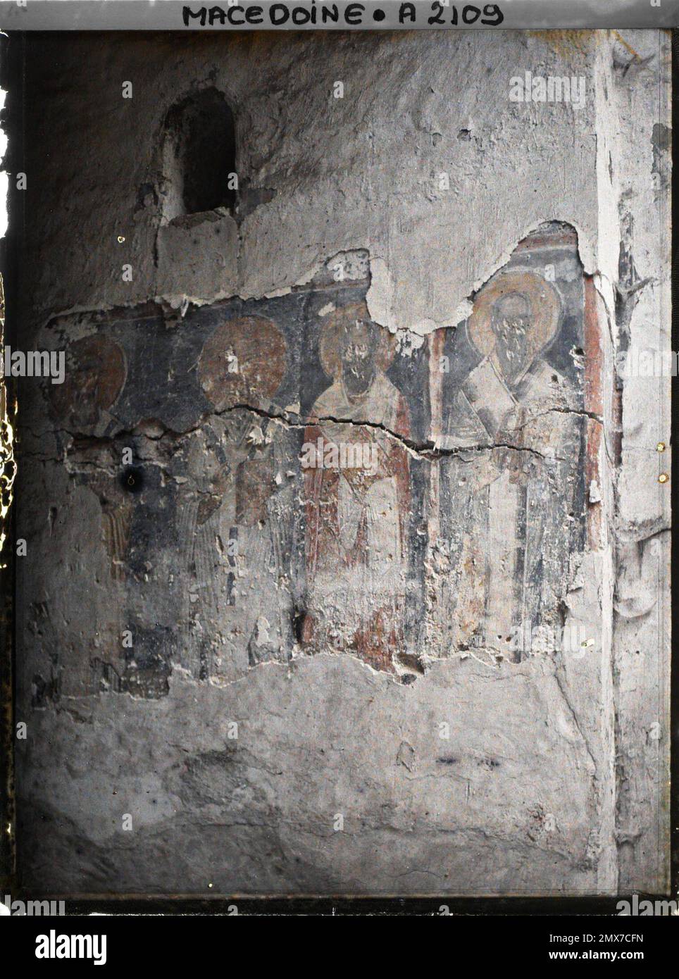 Ochrida (current Ohrid), Macedonia Old Fresco of Saint Sophie, saints ...