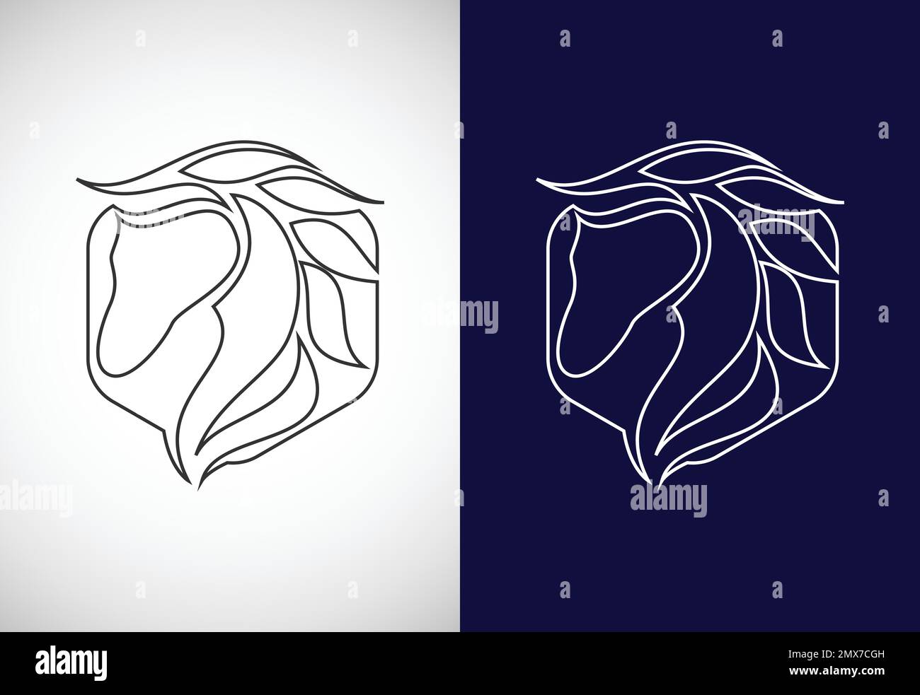 Line art Horse logo, Horse logo design vector template, Horse head ...