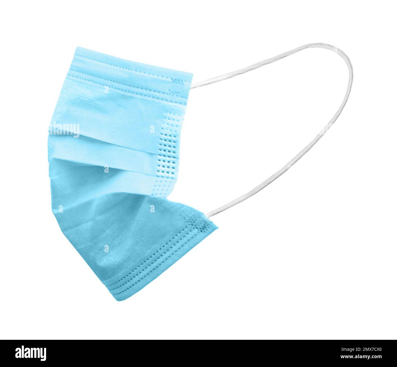 Blue medical face mask isolated on white Stock Photo - Alamy