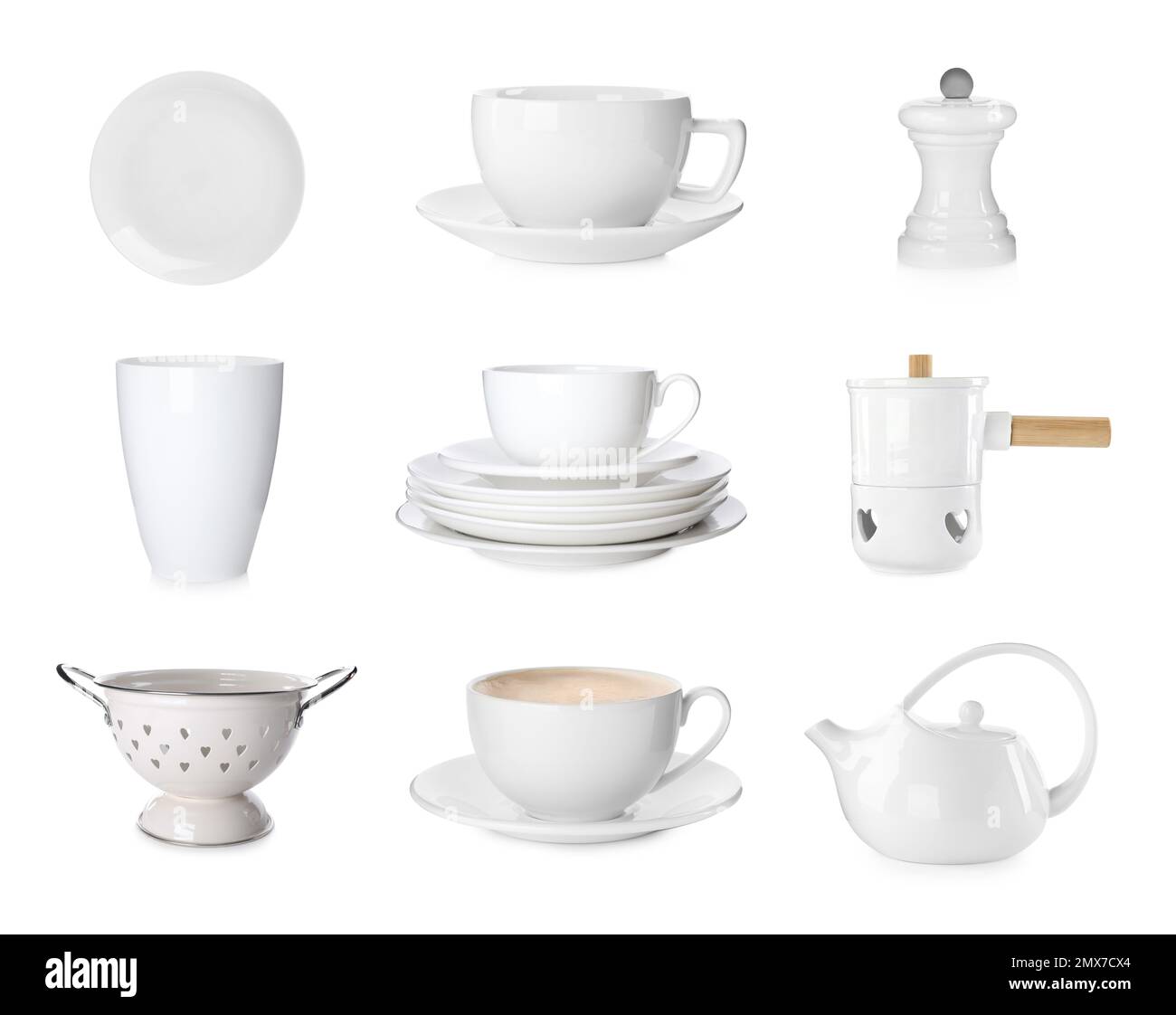 Collage of different objects on white background Stock Photo - Alamy