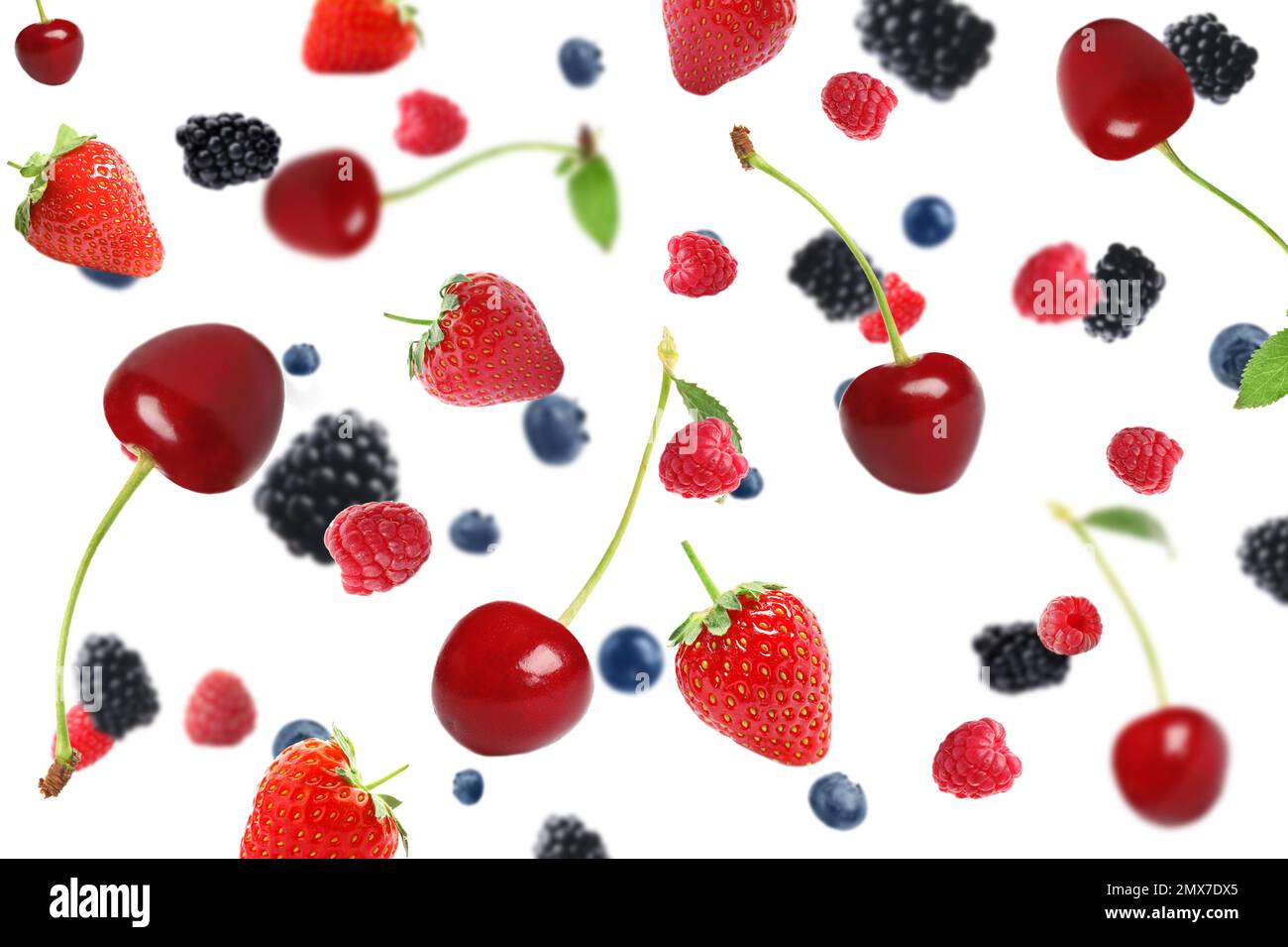 Strawberries berries sweet cherry falling hi-res stock photography and ...