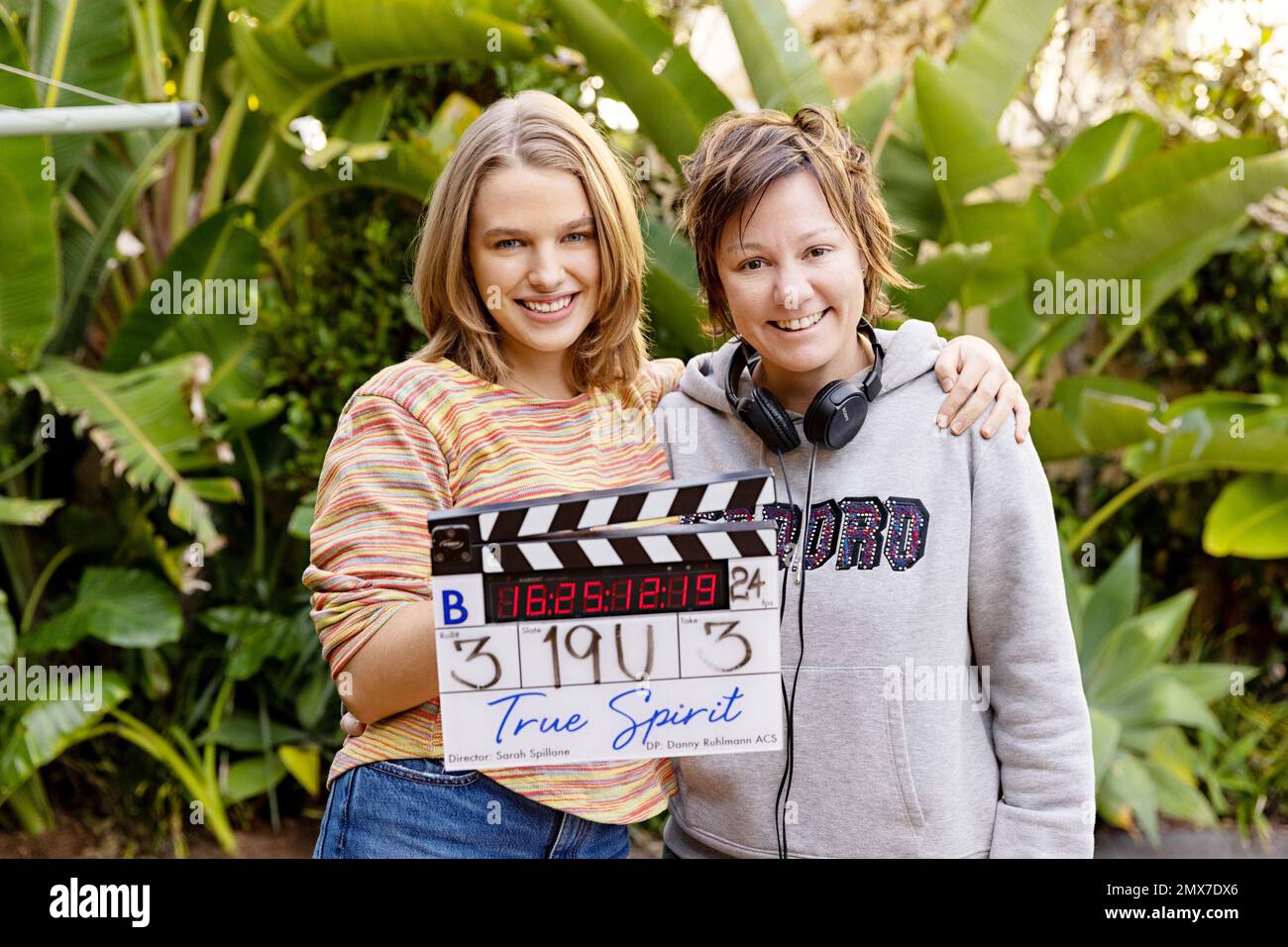 TRUE SPIRIT, from left: Teagan Croft, director Sarah Spillane, on set, 2023. ph: Julian Panetta ...