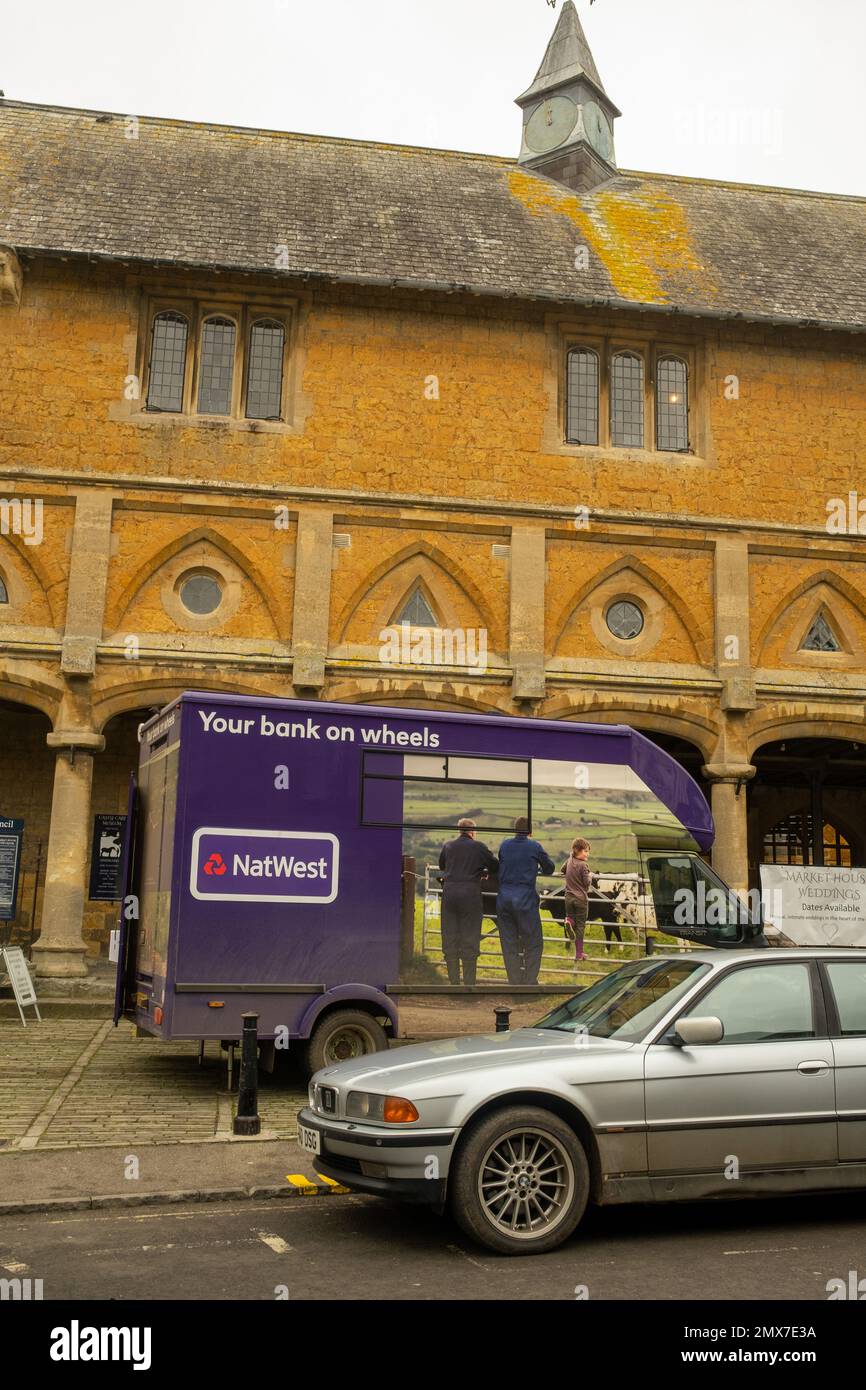February 2023 - Nat West mobile bank van outside The Market house in ...