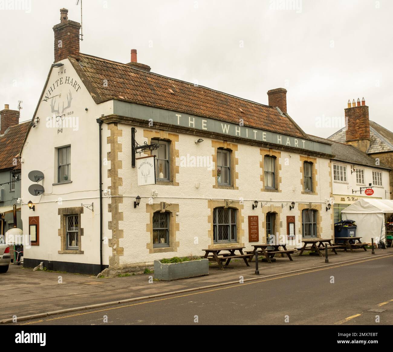 February 2023 - The White Hart public house in Castle Cary, Somerset ...