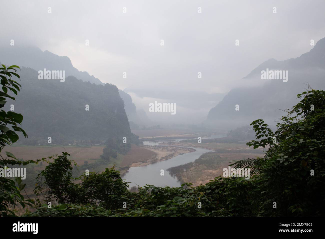 Beautiful River Valley and Mountains along the Ho Chi Minh Road in ...