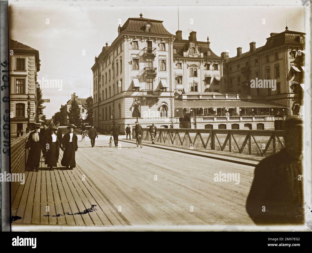 Gävle, Sweden Street scene at the level of a bridge , 1910 - Voyage of ...