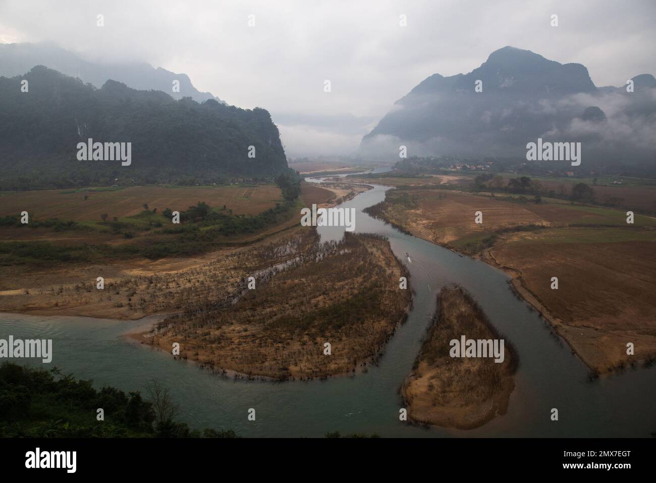 Beautiful River Valley and Mountains along the Ho Chi Minh Road in ...