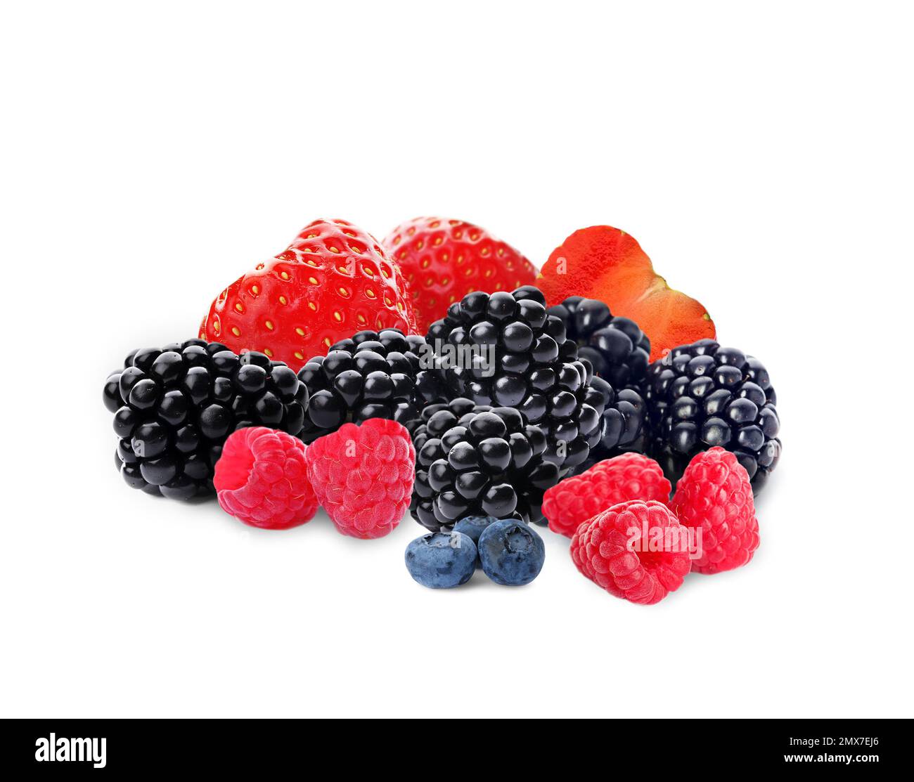 Different ripe tasty berries on white background Stock Photo - Alamy