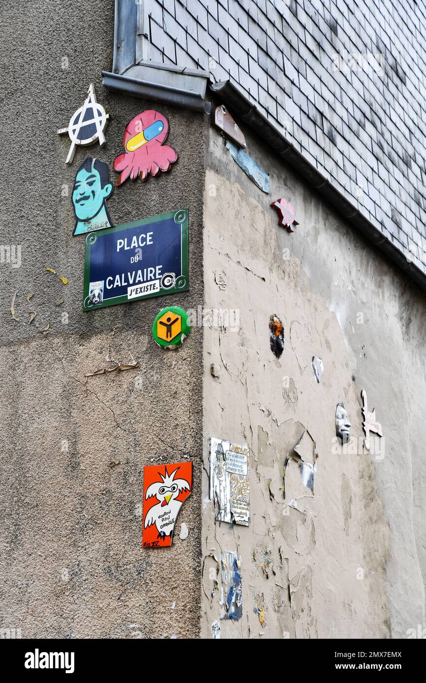 Street art pins - Paris - France Stock Photo - Alamy