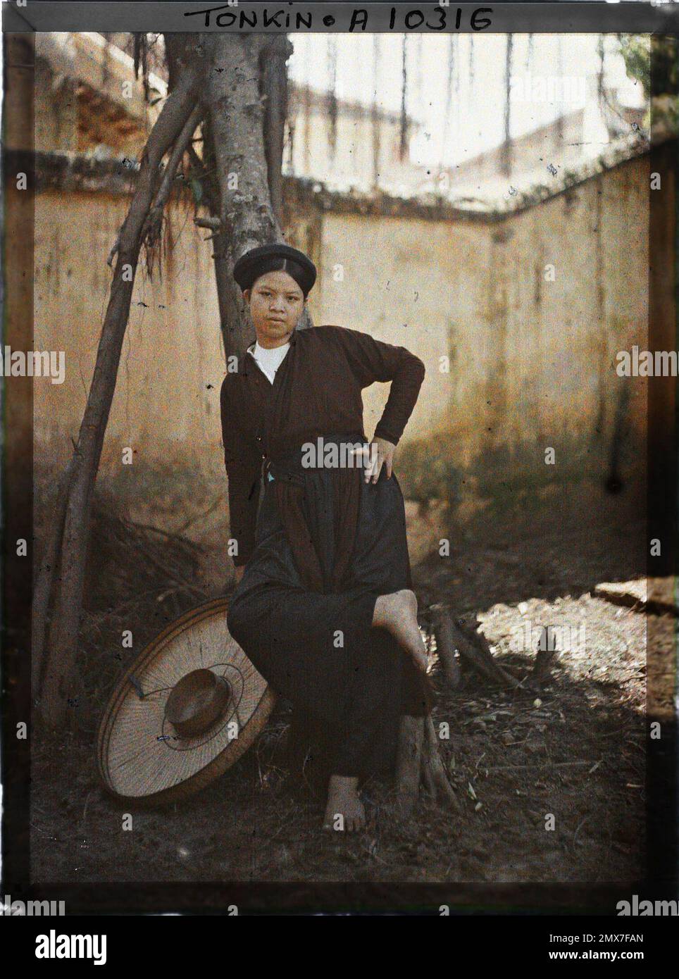 Tonkin, Indochina a young girl from the people wearing the daily ...
