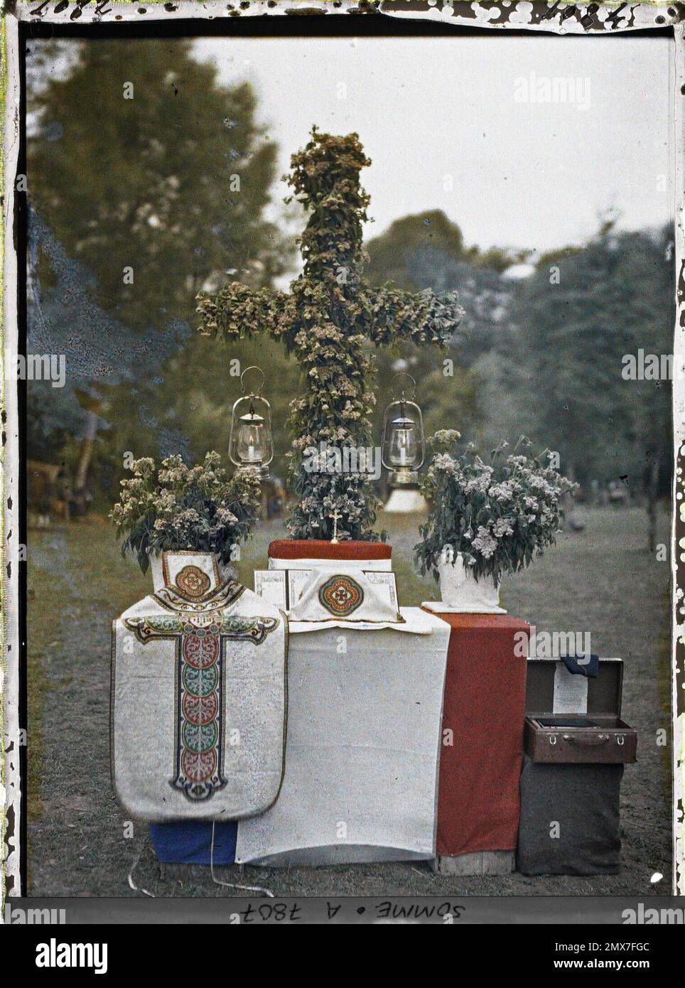 Moreuil, Somme, Picardie, France Mass of August 15 [Outdoor altar ...