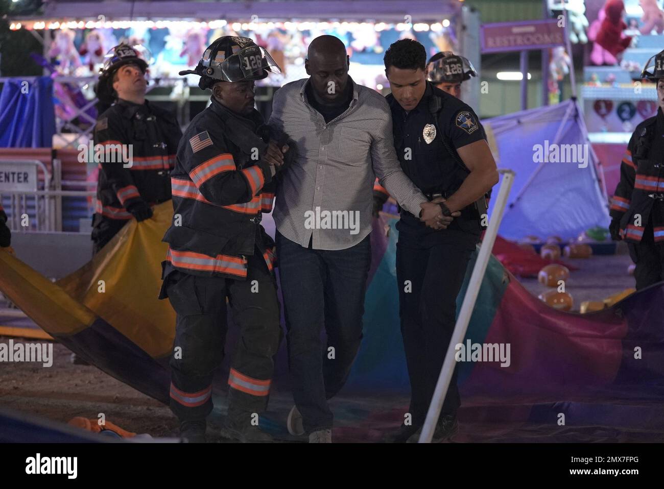 9-1-1: LONE STAR, (aka 911: LONE STAR), from left: Brian Michael Smith, D.B. Woodside, Rafael ...