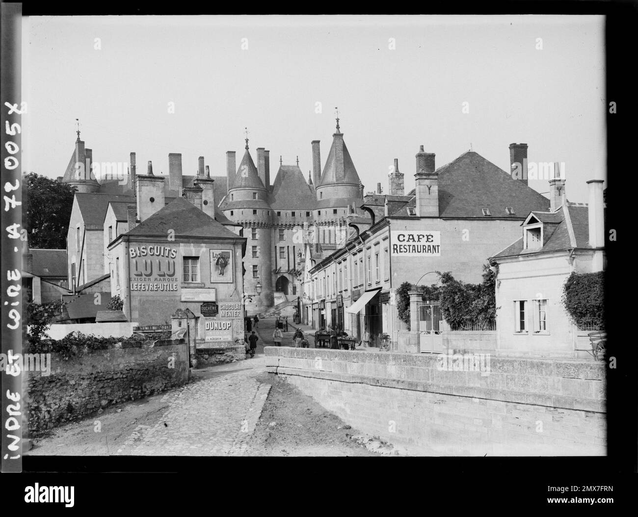 Langeais, France seen from the city, the castle at the background ...