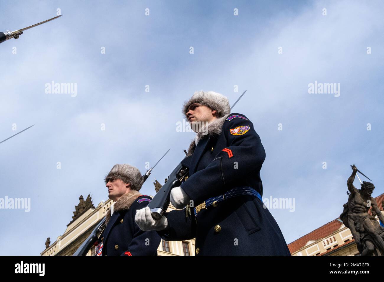 Portrait of a Czech soldier in Prague, capital of the Czech Republic ...