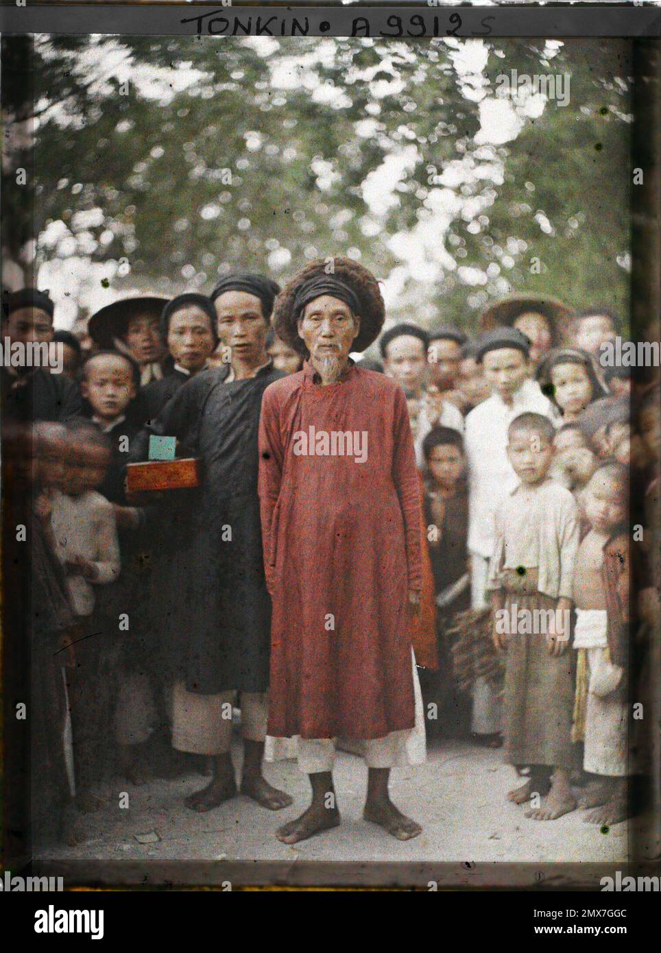 Tonkin, Indochina An old man with overabundant hair, considered as an ...