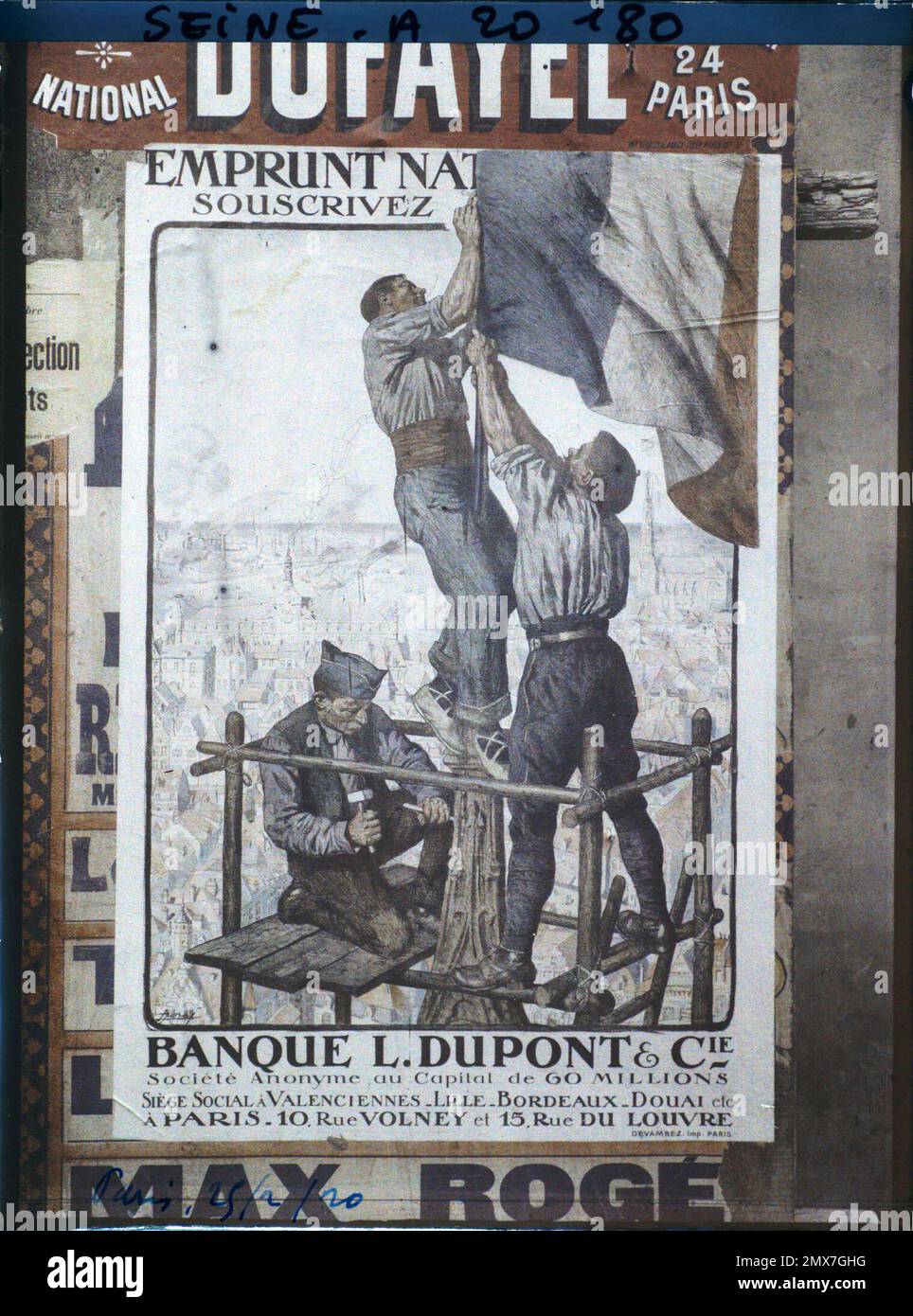 Paris, France displays the national loan of 1920, Bank L. Dupont et Cie ...