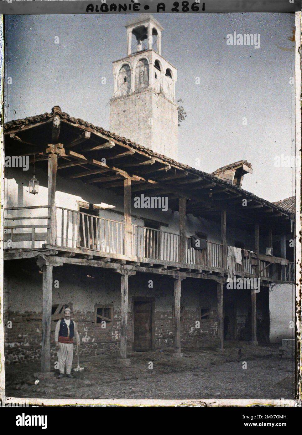 Tirana, Albania the Auberge (Han) by Jean Brunhes and Auguste Léon and ...