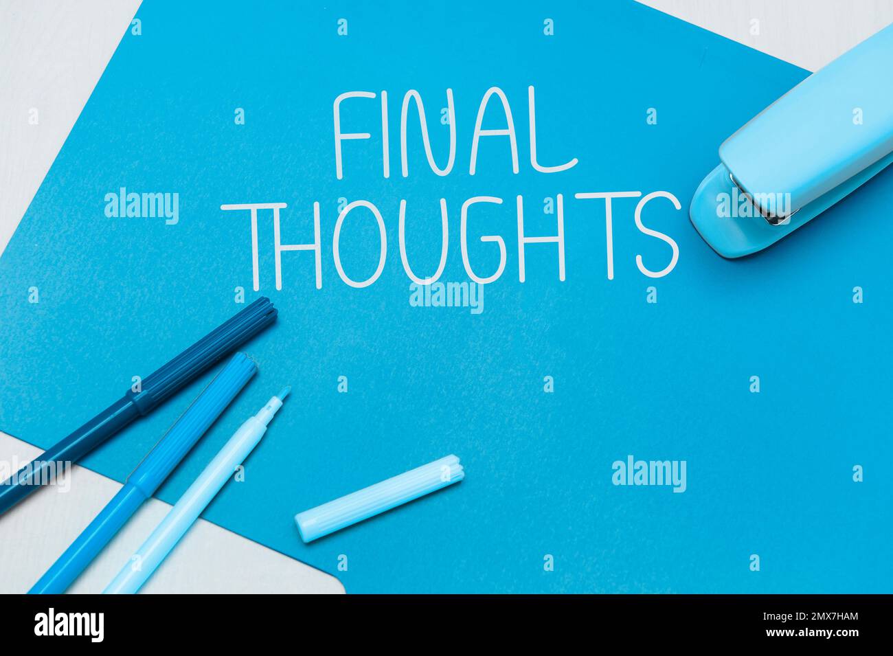 Hand writing sign Final Thoughts. Business approach Conclusion Last ...