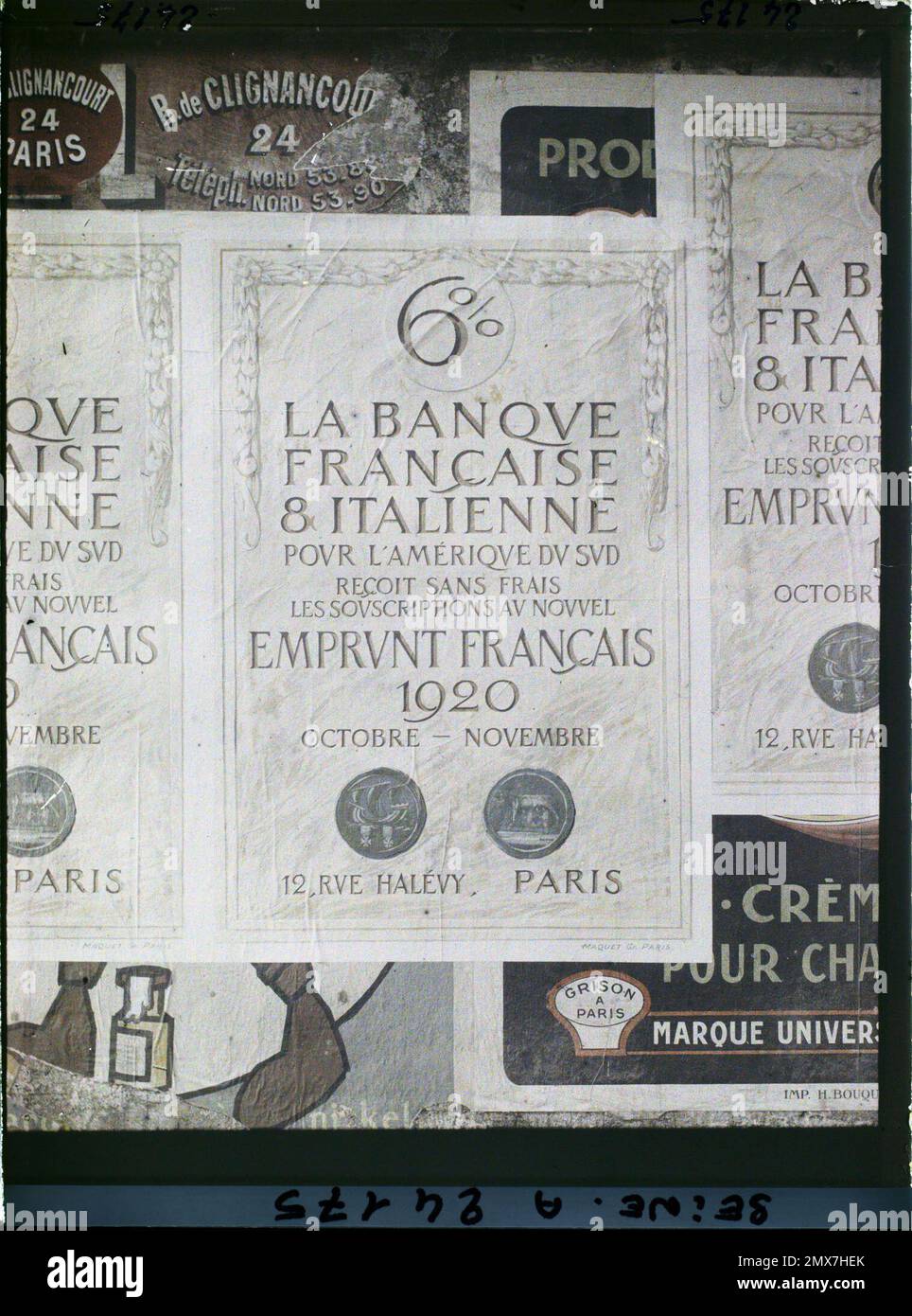Paris, France displays the national loan of 1920, French and Italian ...